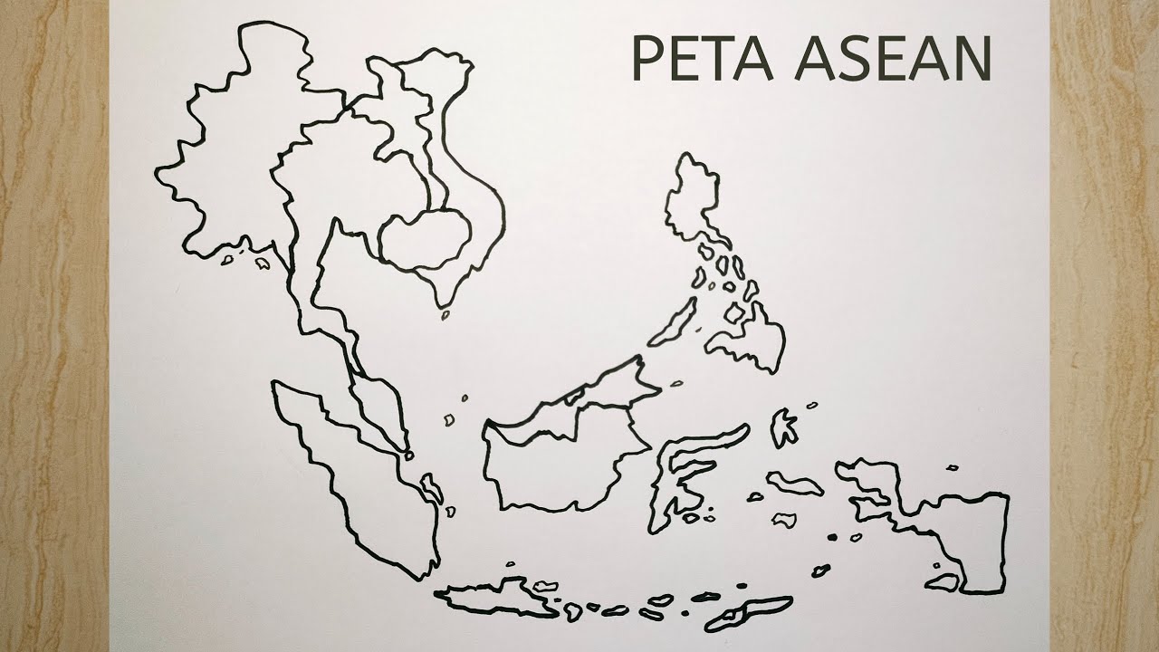 Cara menggambar peta asean yang mudah digambar - PETA ASEAN - YouTube