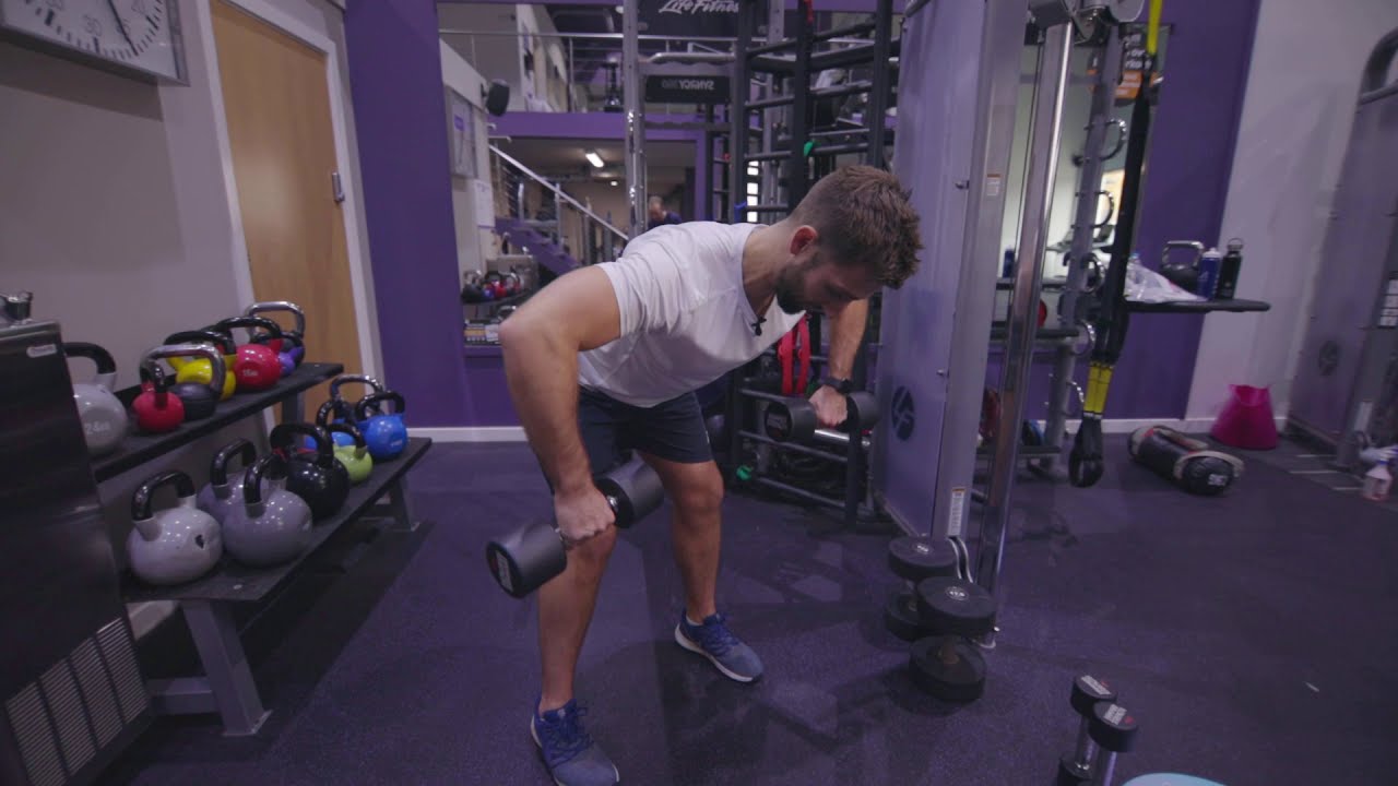Dumbbell Standing Wide Bent Over Row - RCA Fitness - YouTube