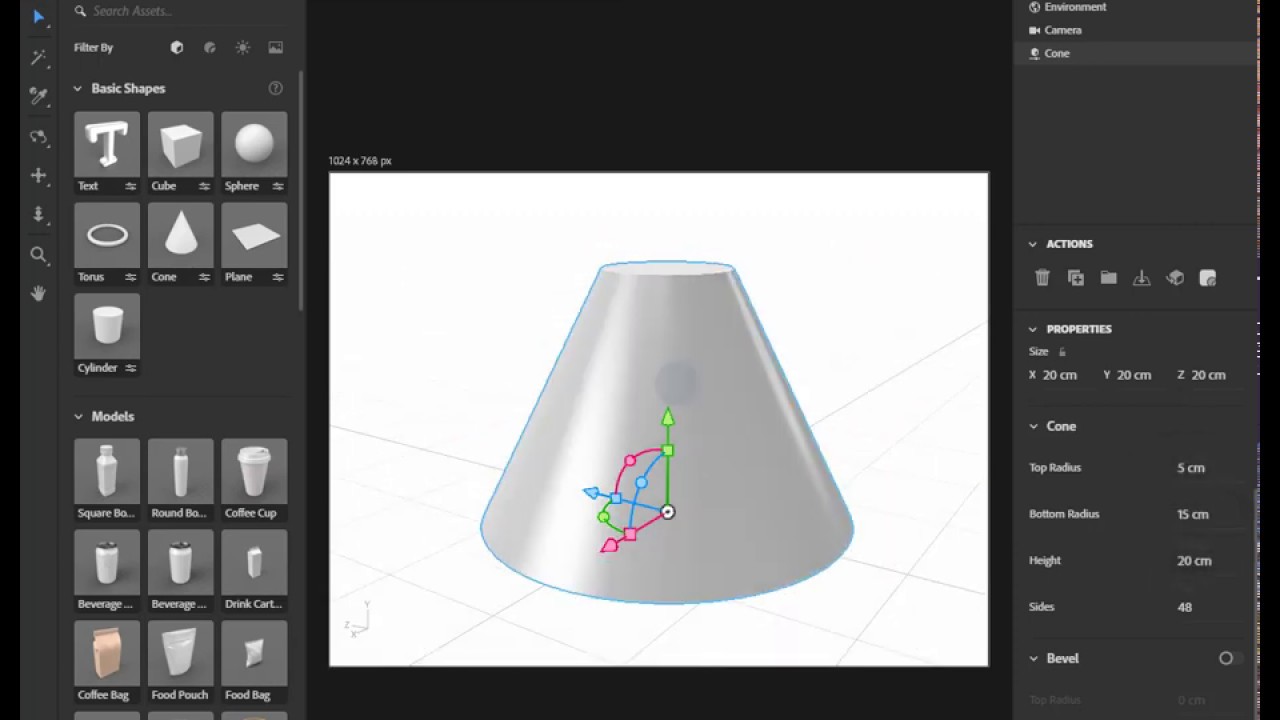 Adobe Dimension 2020 - 08 Basic Shapes (in English) - YouTube