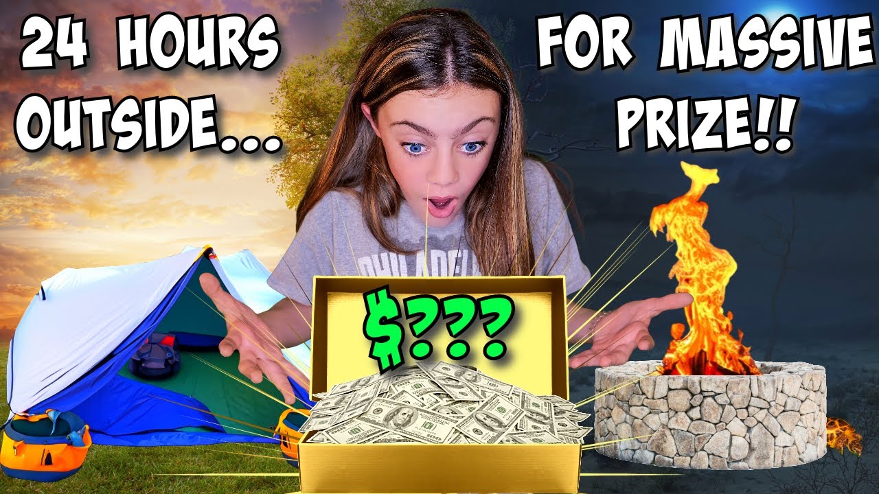 24 HOURS Challenge - Stay Outside To Win A MASSIVE PRIZE!! - YouTube
