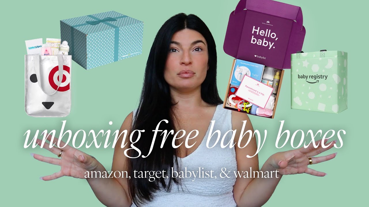 unboxing ALL the free baby boxes and how to get them! (amazon, target ...