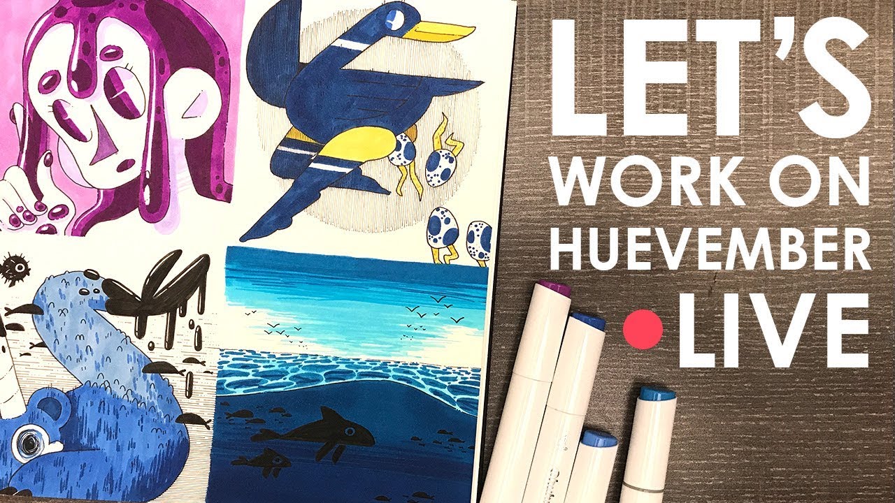 HUEVEMBER DRAWING LIVESTREAM - Working & Chatting - YouTube