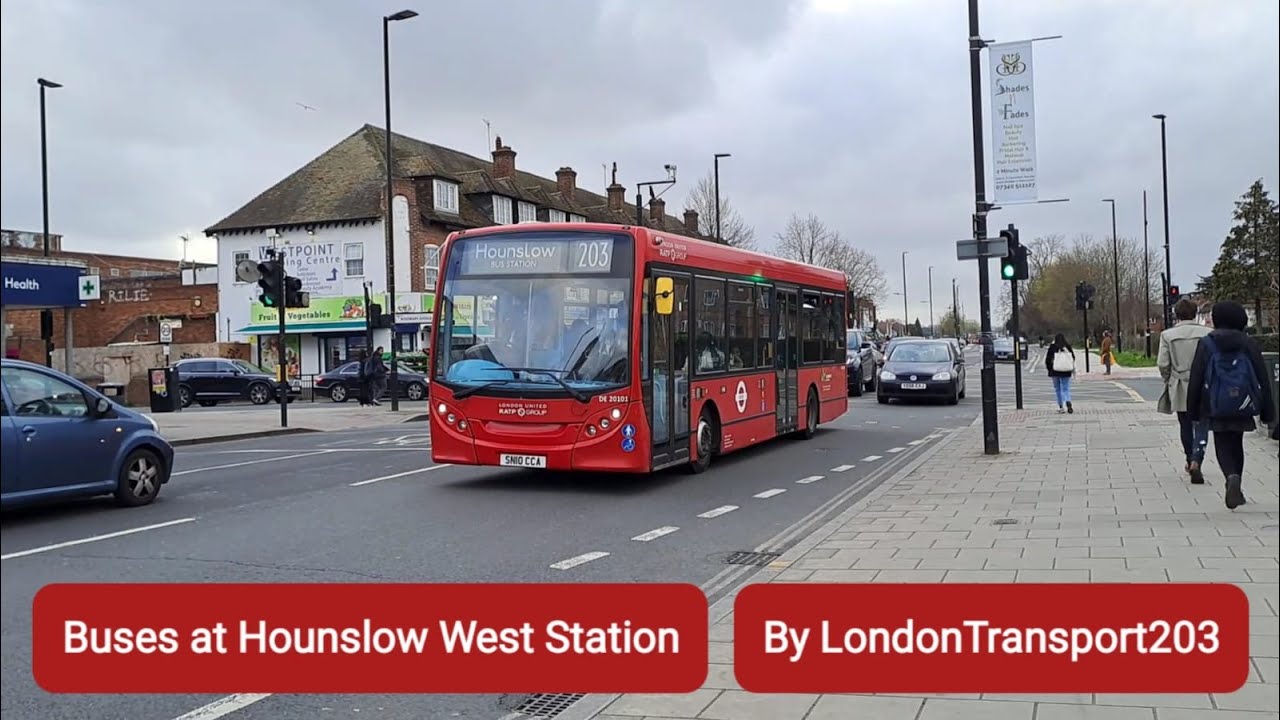 Buses at Hounslow West Station - YouTube