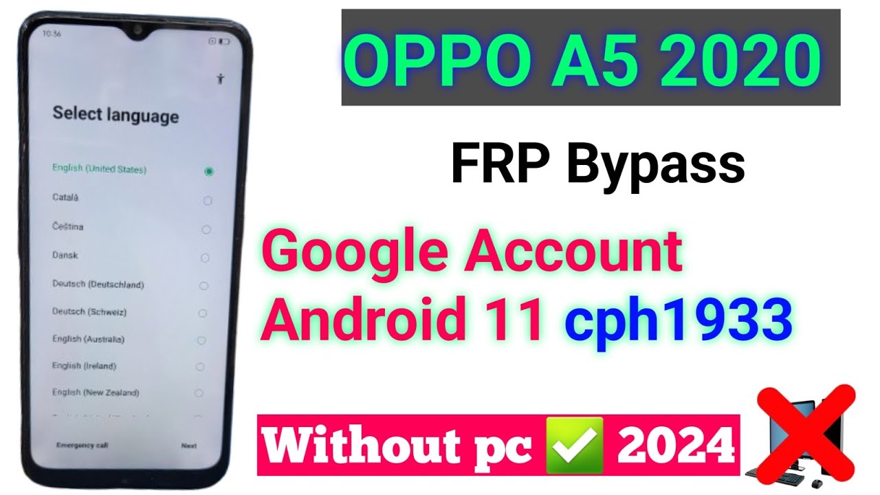 OPPO A5 2020 FRP BYPASS 2024 | Android 11 Google Account Bypass without ...