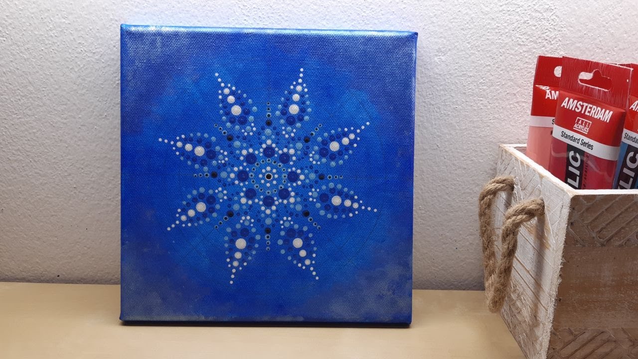 SIMPLE Dot Mandala (STAR) | Time-lapse | How to Paint for Beginners ...