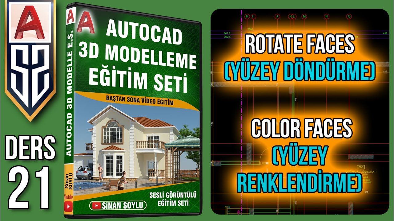 21 Rotate-Color Faces | Autocad 3D Bina Çizim Eğitim Seti Dersleri ...