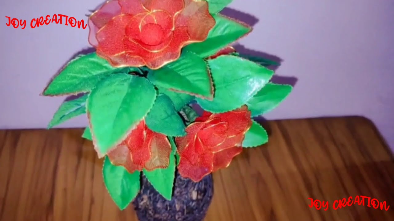 How to make socks flower # Fabric craft # Easy tutorial # Stocking ...