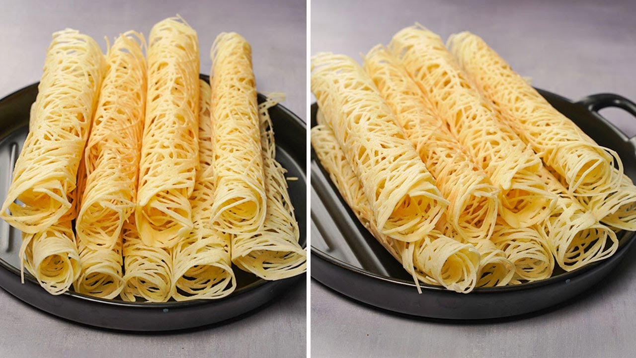 Sweet Crunchy Cobweb Pancakes | Cobweb Pancake Recipe | Yummy - YouTube