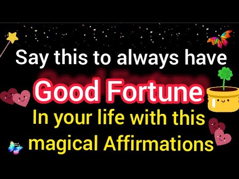 Always have a Good fortune 🍀 with this Affirmations - YouTube