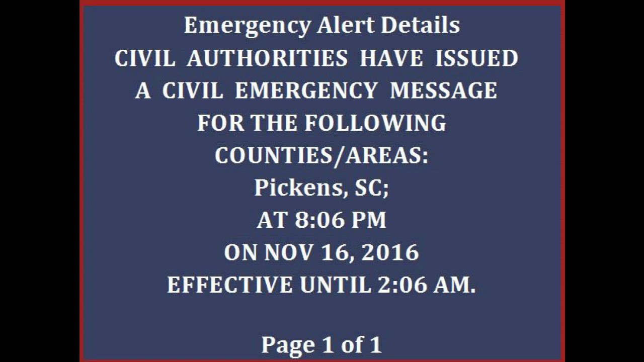 CIvil Emergency Message: Pinnacle Mtn, SC - YouTube