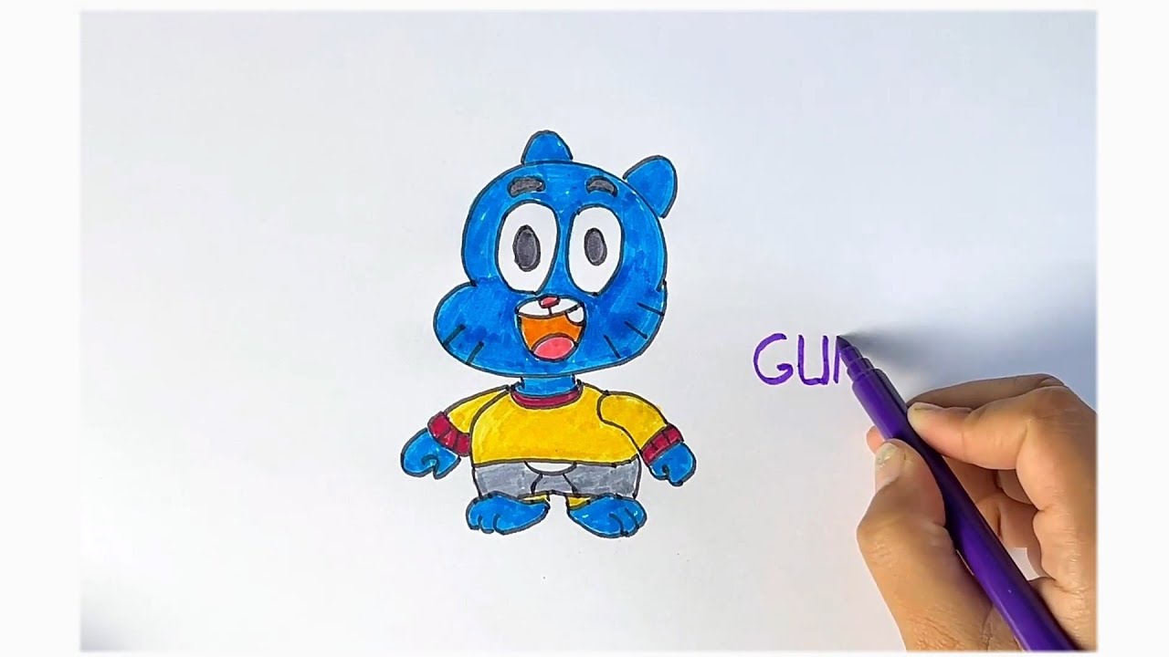 How to draw Gumball | Learn to draw | Drawing Gumball | Cute Gumball ...