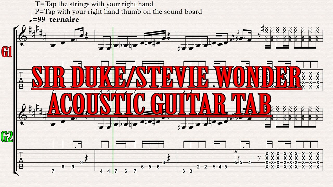 SIR DUKE/STEVIE WONDER/MY TAB FOR GUITAR (SONG FOR ACOUSTIC) #21 - YouTube