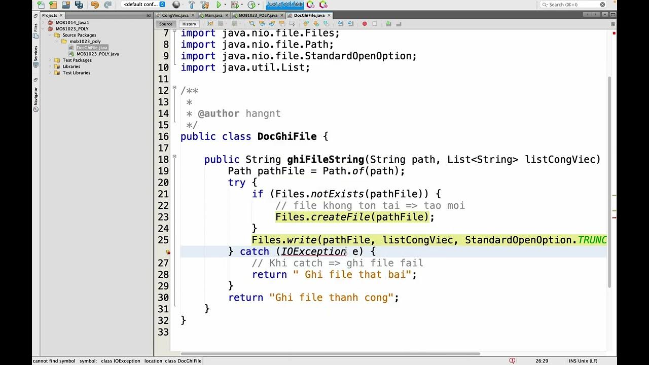 [JAVA] Java 2- P1- Lưu công việc xuống File - YouTube