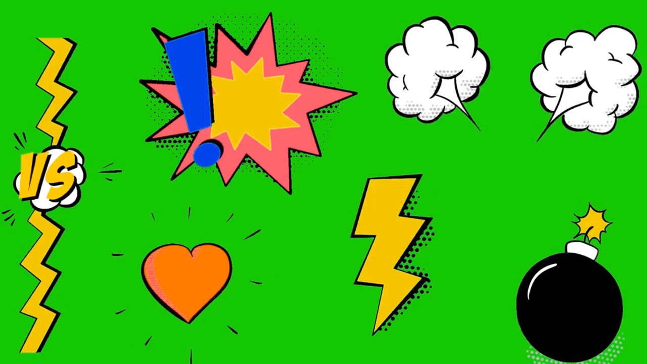 FREE 💥 COMIC BOOK Green Screen effects 💥💣💨⚡ no copyright - YouTube