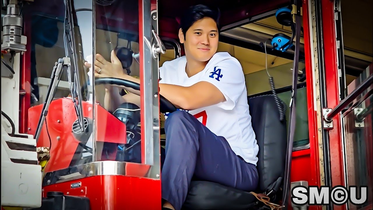 Shohei Ohtani Steers Fire Truck During Dodgers' Visit to Pacific ...