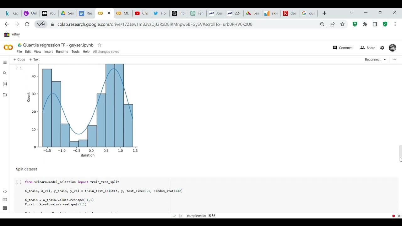 Code review: Quantile regression with tensorflow using seaborn's geyser dataset - YouTube