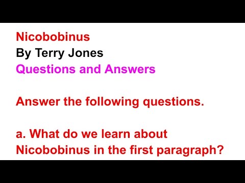 Nicobobinus | Questions and Answers | New Oxford Modern English Class 6 ...