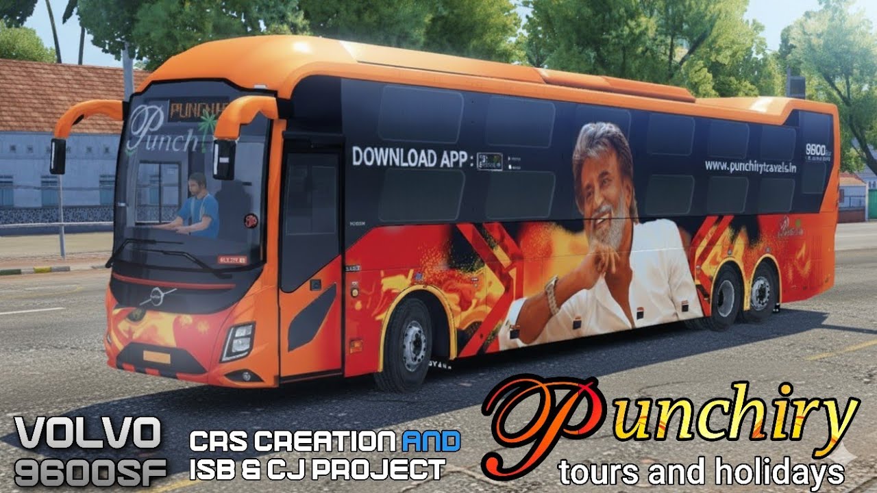 🛑 BRAND NEW PUNCHIRY TRAVELS LIVERY II CRS&IBS BUS MOD / NEW VOLVO ...