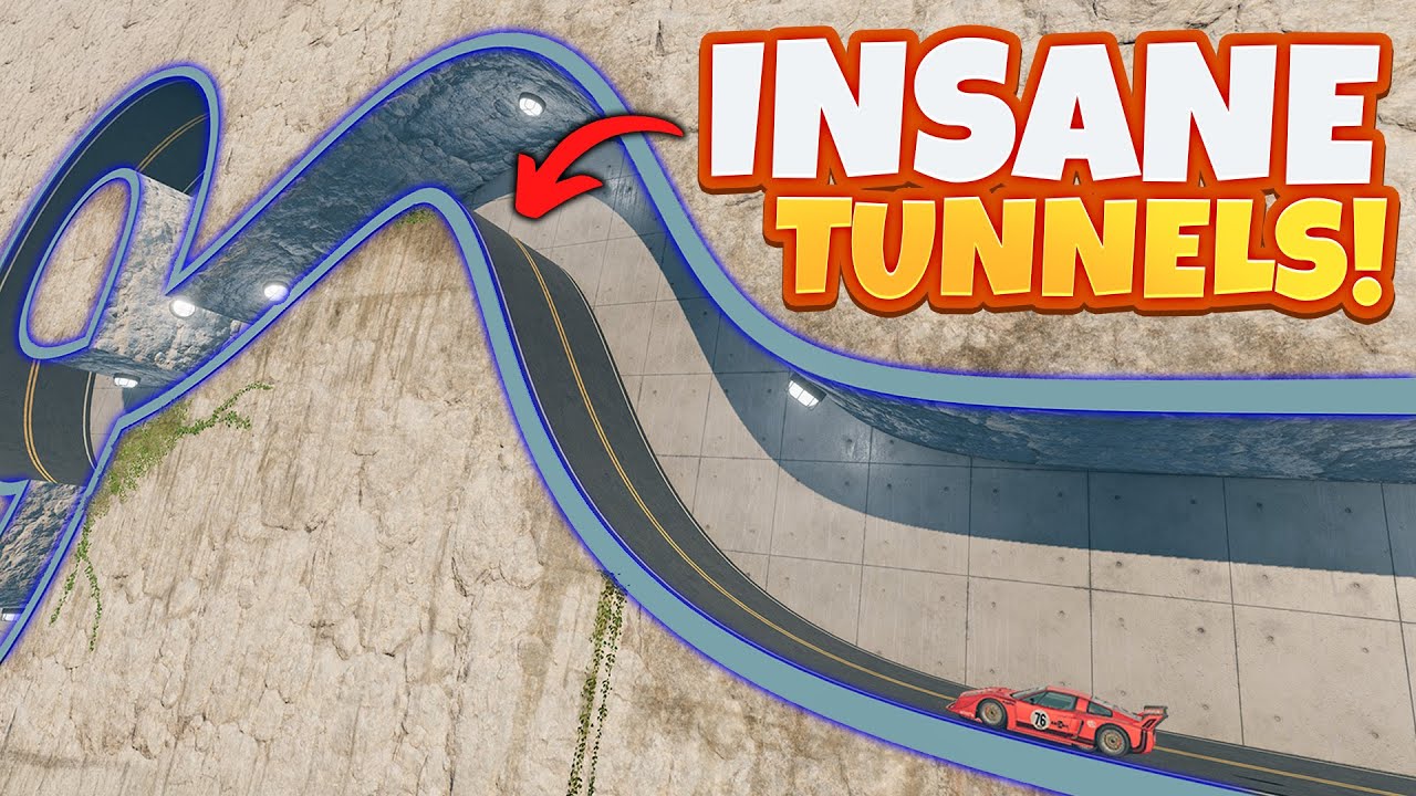 FAST Cars VS Impossible STUNT Tunnels in BeamNG Drive Mods! - YouTube
