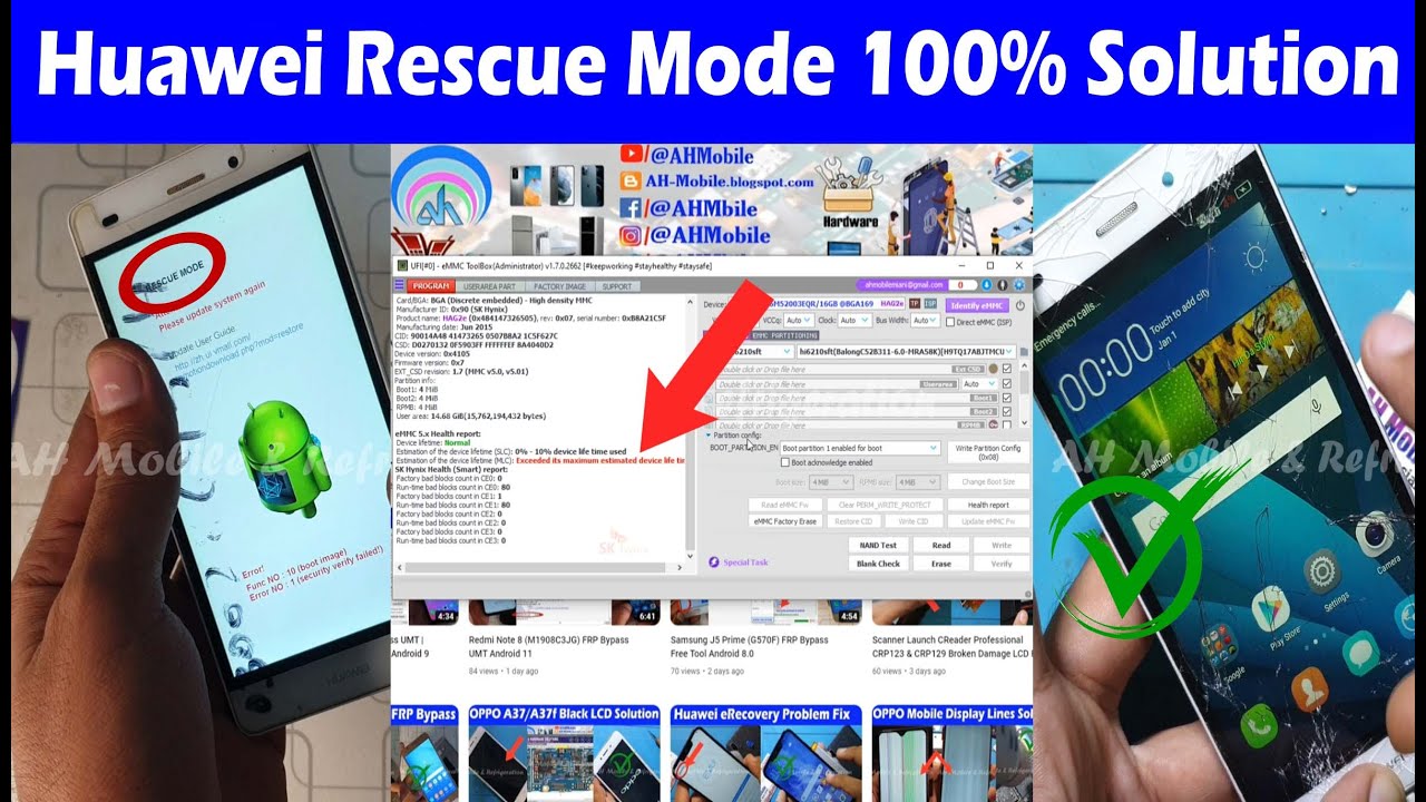 Huawei P8 Lite (ALE-L21) Recue Mode Hang on Logo Fix with EMMC Error ...