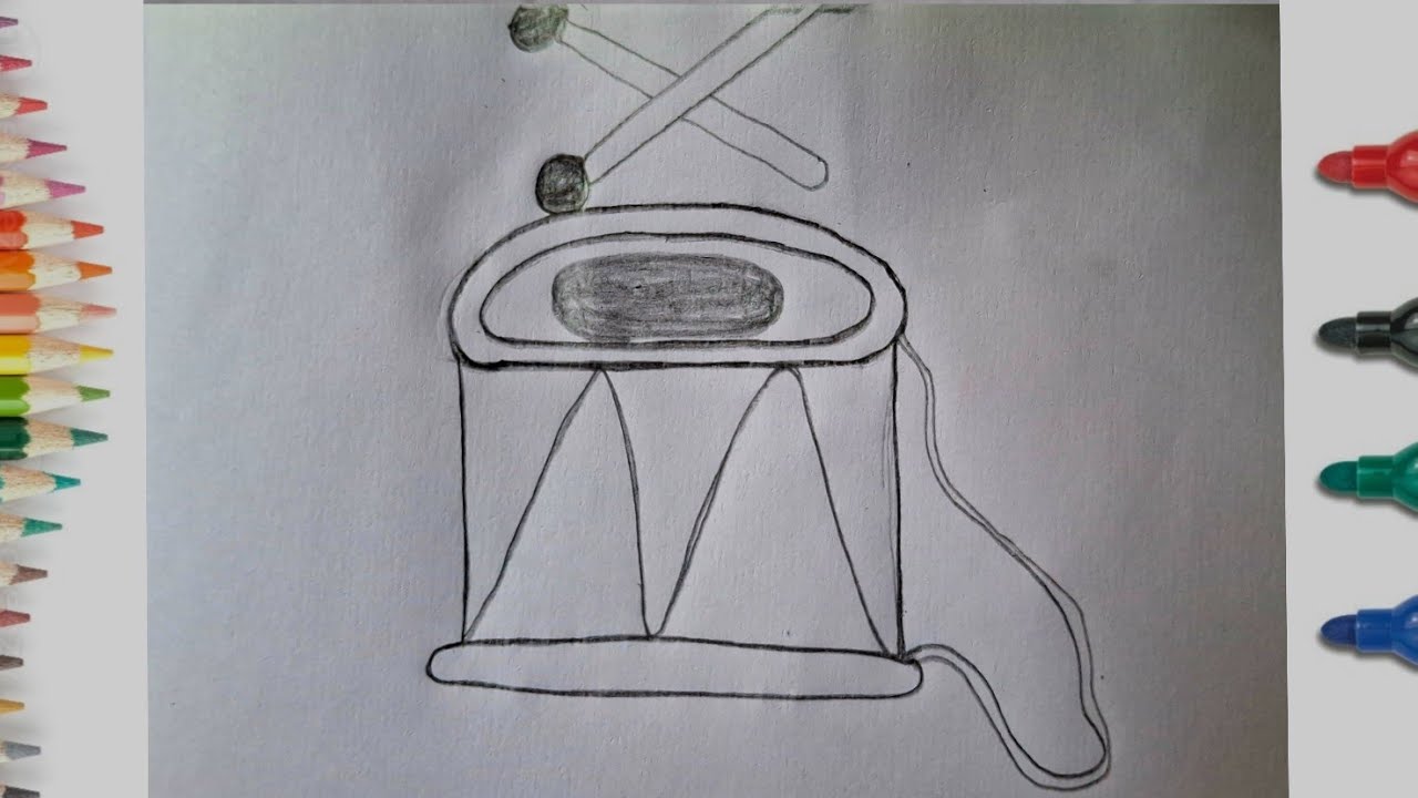 How To Draw A Drum// Art For Kids - YouTube