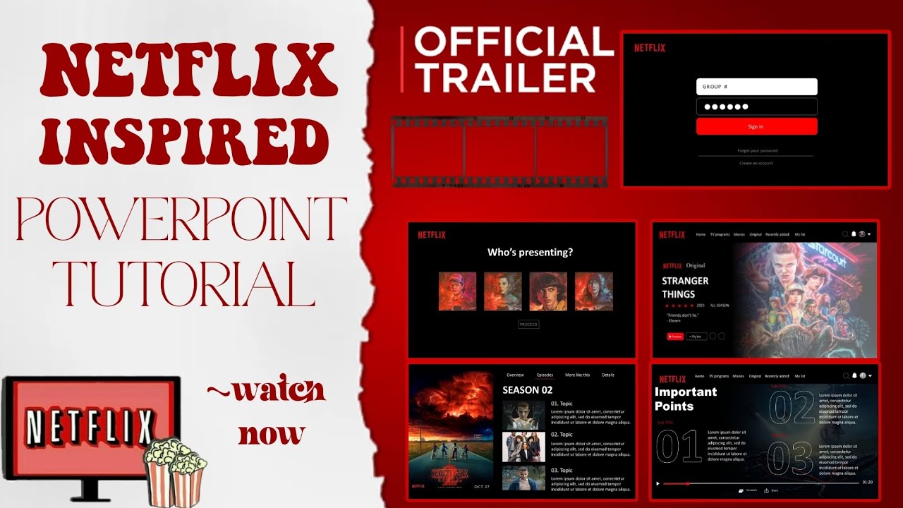 POWERPOINT TUTORIAL || NETFLIX INSPIRED THEME 🎞 - YouTube