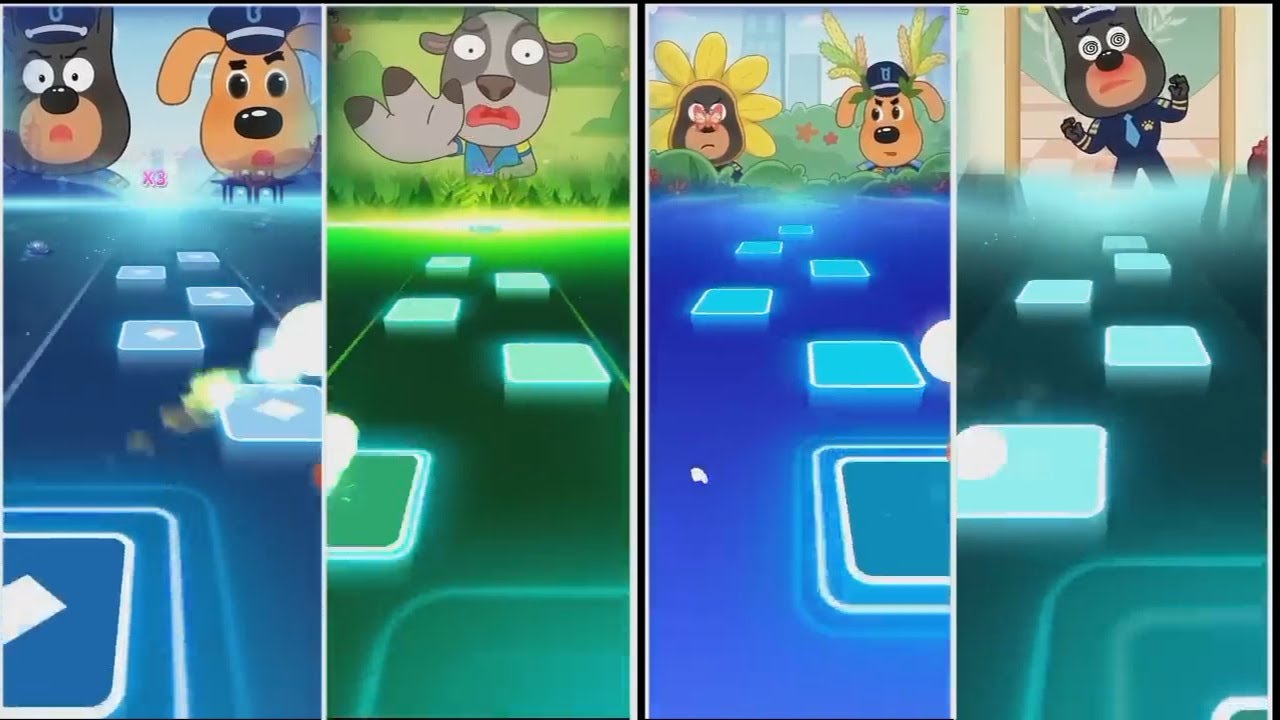 Police Officer vs Bad Guy Broke vs Sheriff Labrador vs Babybus Tiles ...