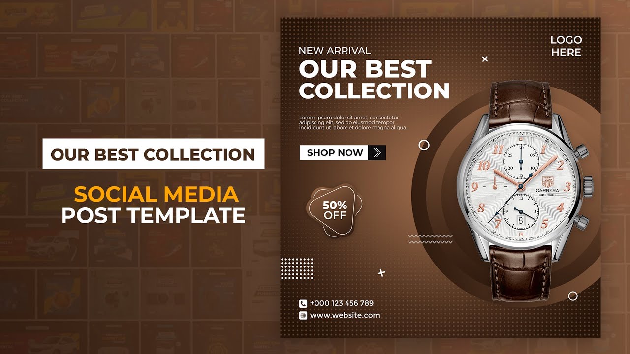 Watch social media and Instagram post template design | photoshop cc ...
