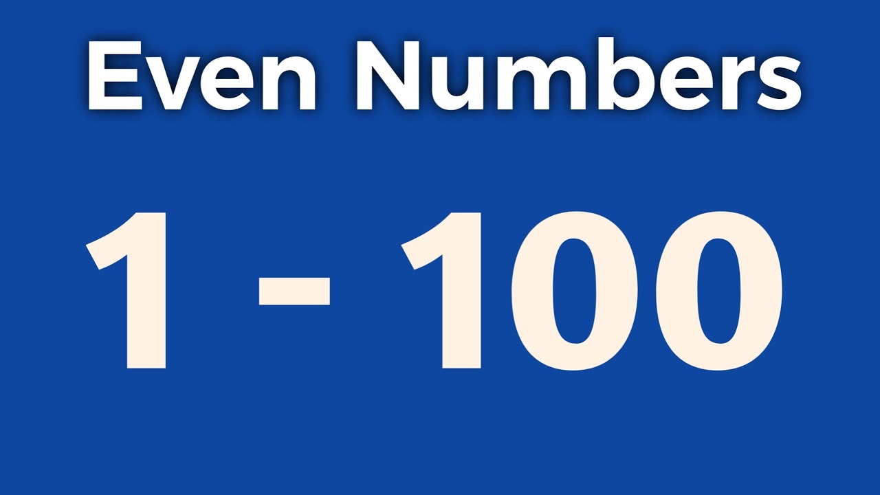 Even Numbers 1 To 100 List Of Even Numbers From 1 To 100 YouTube Even Numbers 1 To 100 List Of Even Numbers From 1 To 100 YouTube