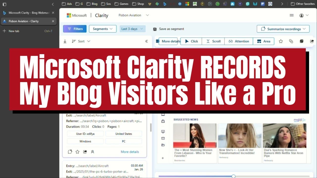 Microsoft Clarity RECORDS My Blog Visitors Like a Pro! | FHD 30FPS ...