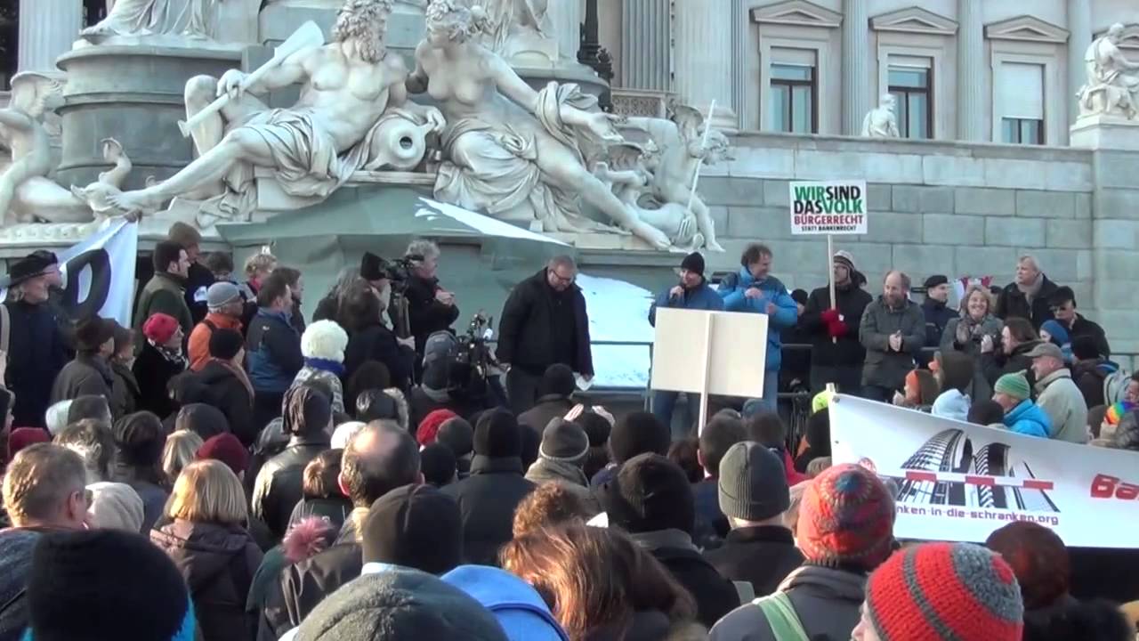 GEA DEMO mit Heini Staudinger und Roland Düringer in Wien vor dem ...