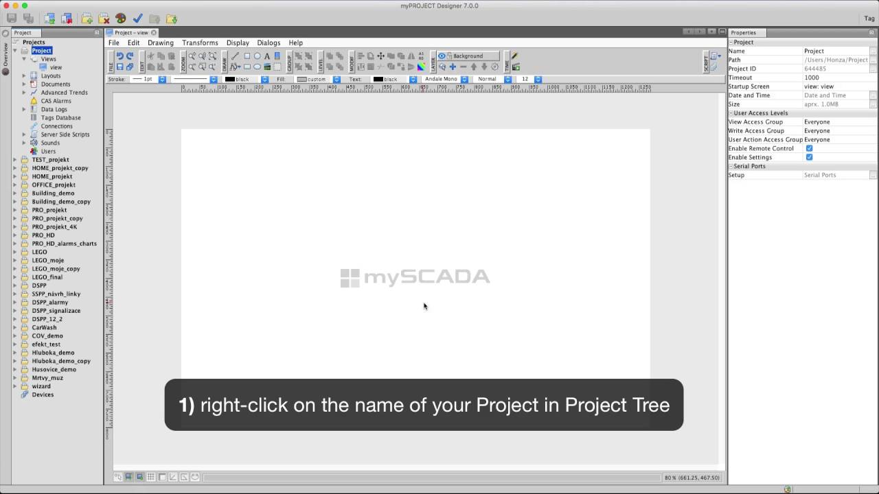 mySCADA - myDESIGNER [Export and import project] - YouTube