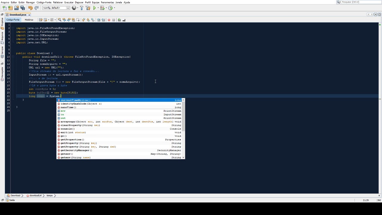 Download de arquivo através de URL JAVA - YouTube