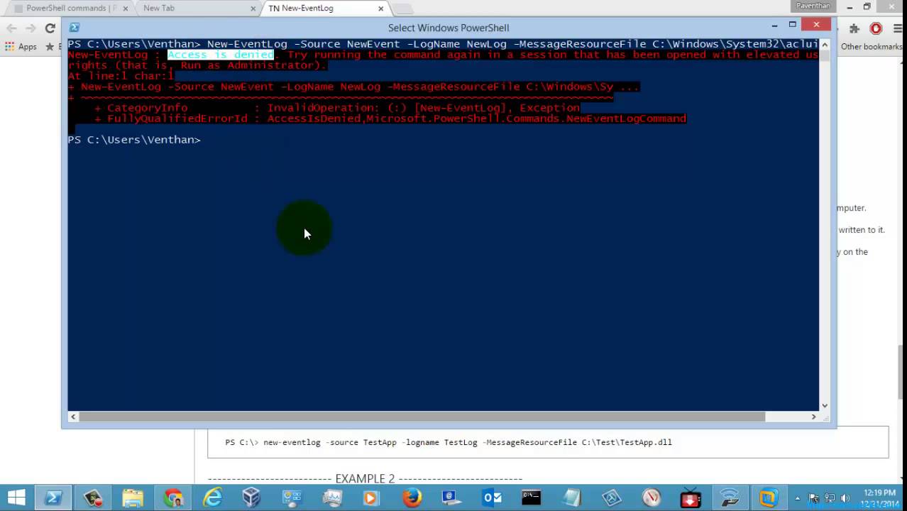 Windows Powershell Tutorial - New-EventLog - YouTube