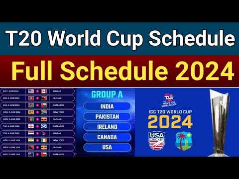 ICC T20 World cup Full Schedule: Group Matches Full Time Table Schedule ...