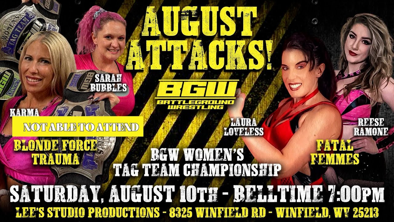 BGW Womens Tag Team Championship handicap match. Karma Dean was unable ...