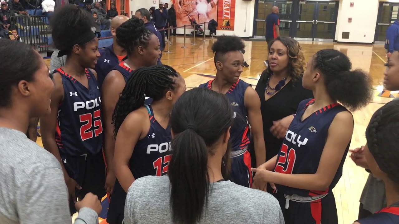 Poly girls basketball celebration Baltimore City Division I final 02/17 ...