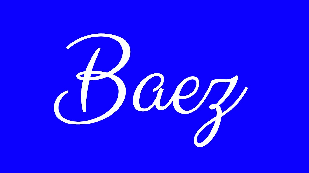 Learn how to Sign the Name Baez Stylishly in Cursive Writing - YouTube