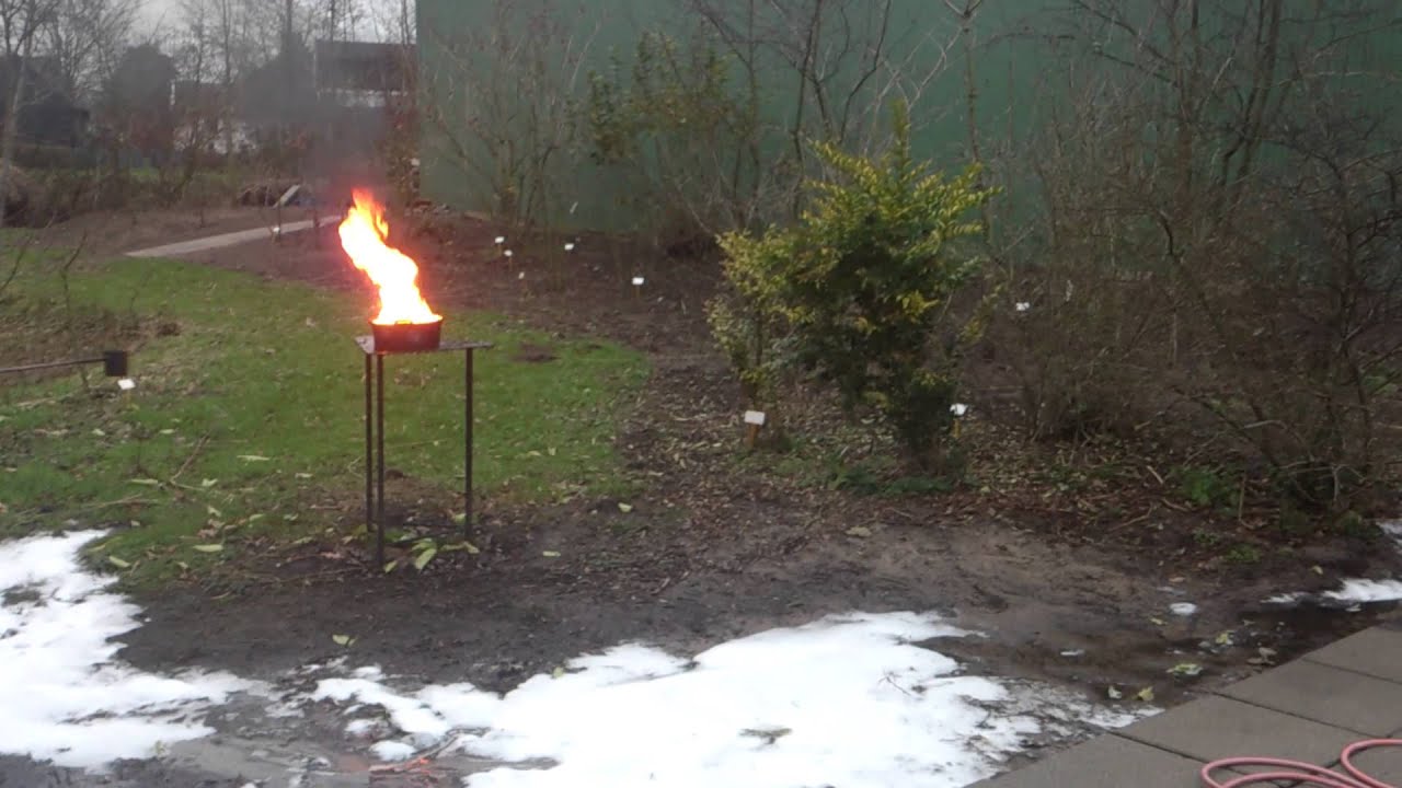 Glas water on burning frying pan. - YouTube