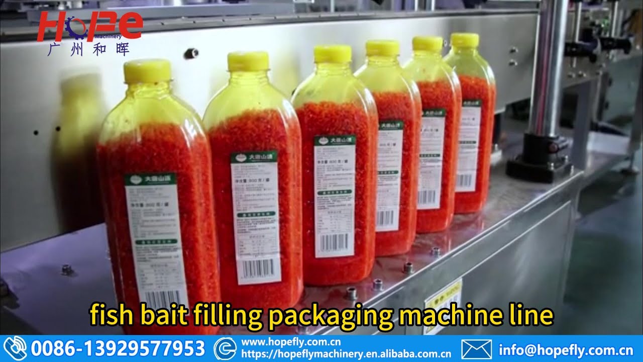 fish bait filling packaging machine line - YouTube