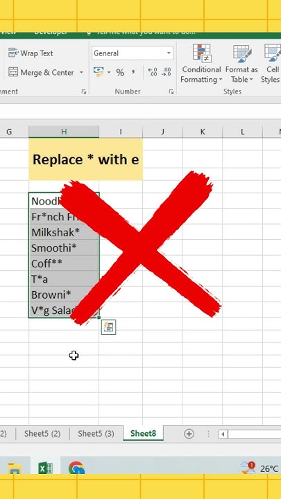 How to Replace * in Excel | Excel Shorts | ~* - YouTube
