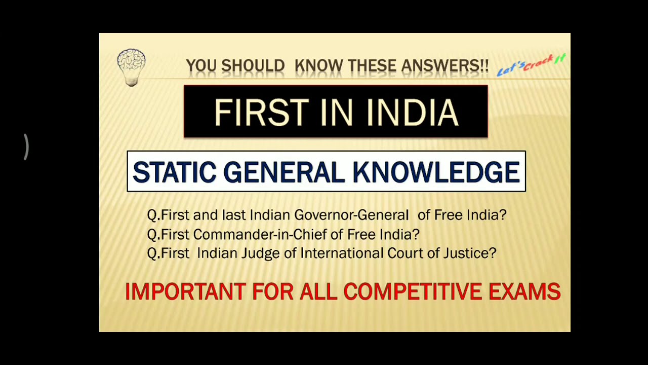 First in India - Static General knowledge- For All Competitive exams ...