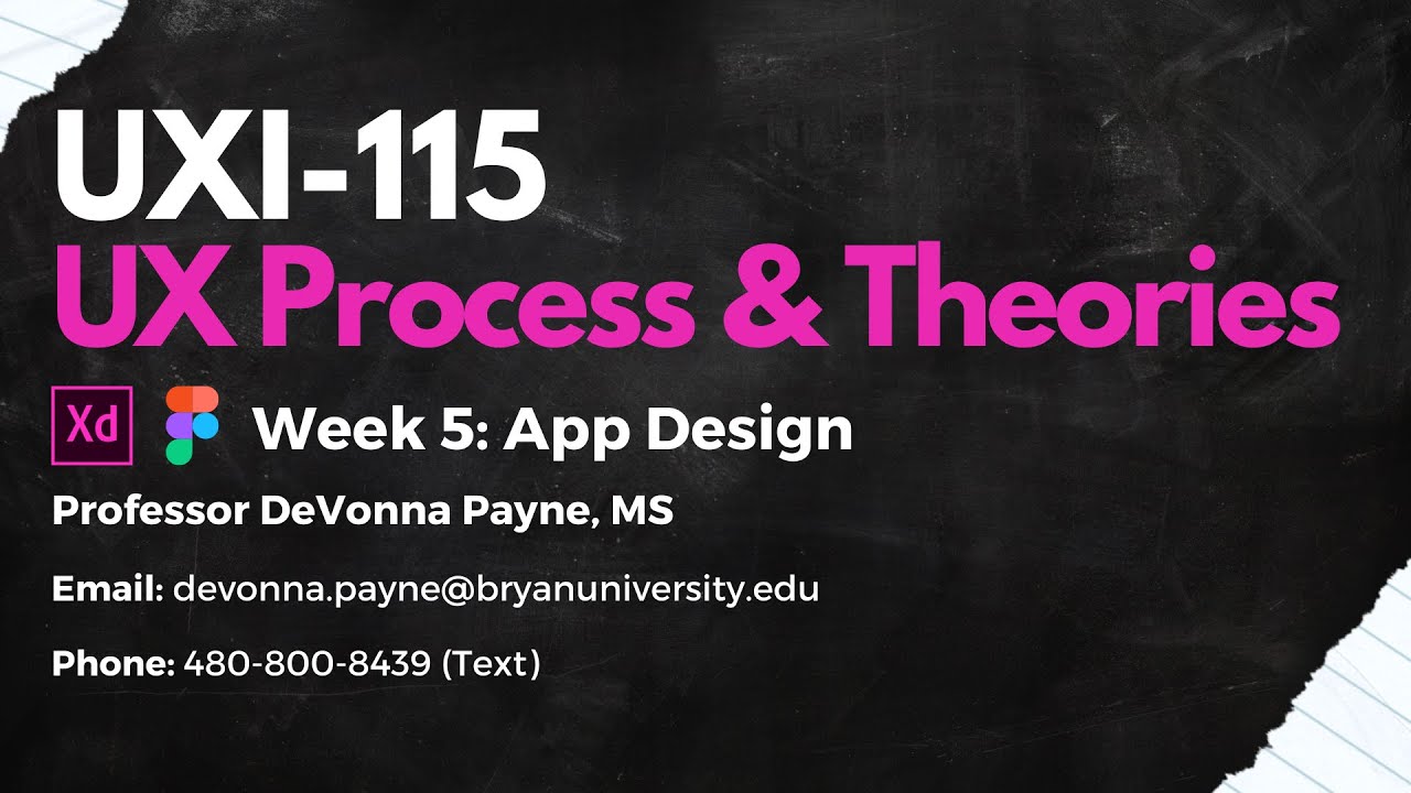 #ux #appdesign UXI-115 Week5 App Design in Adobe XD and Figma - YouTube