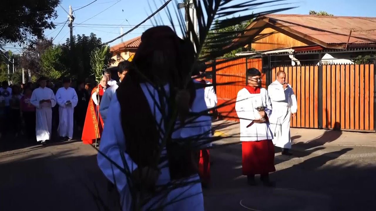 Catholics in Chile celebrate Palm Sunday with procession - YouTube