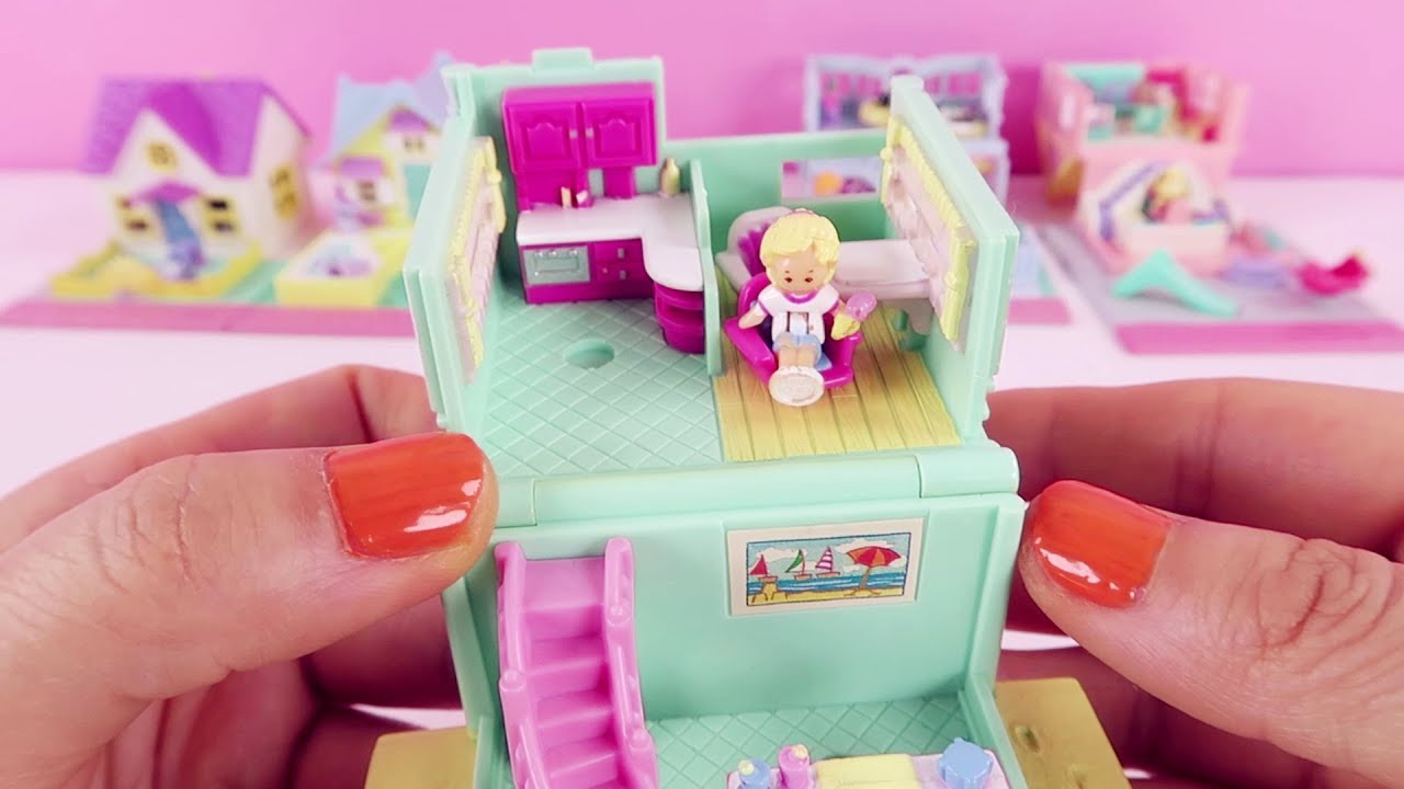 My Vintage Polly Pocket Collection： 5 Houses Pollyville 1993 - YouTube