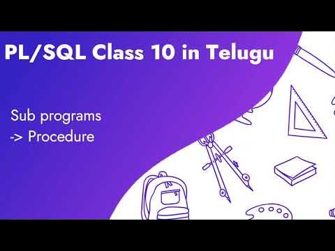 PLSQL Class 10 in Telugu | Sub programs in plsql| Procedures in plsql - YouTube