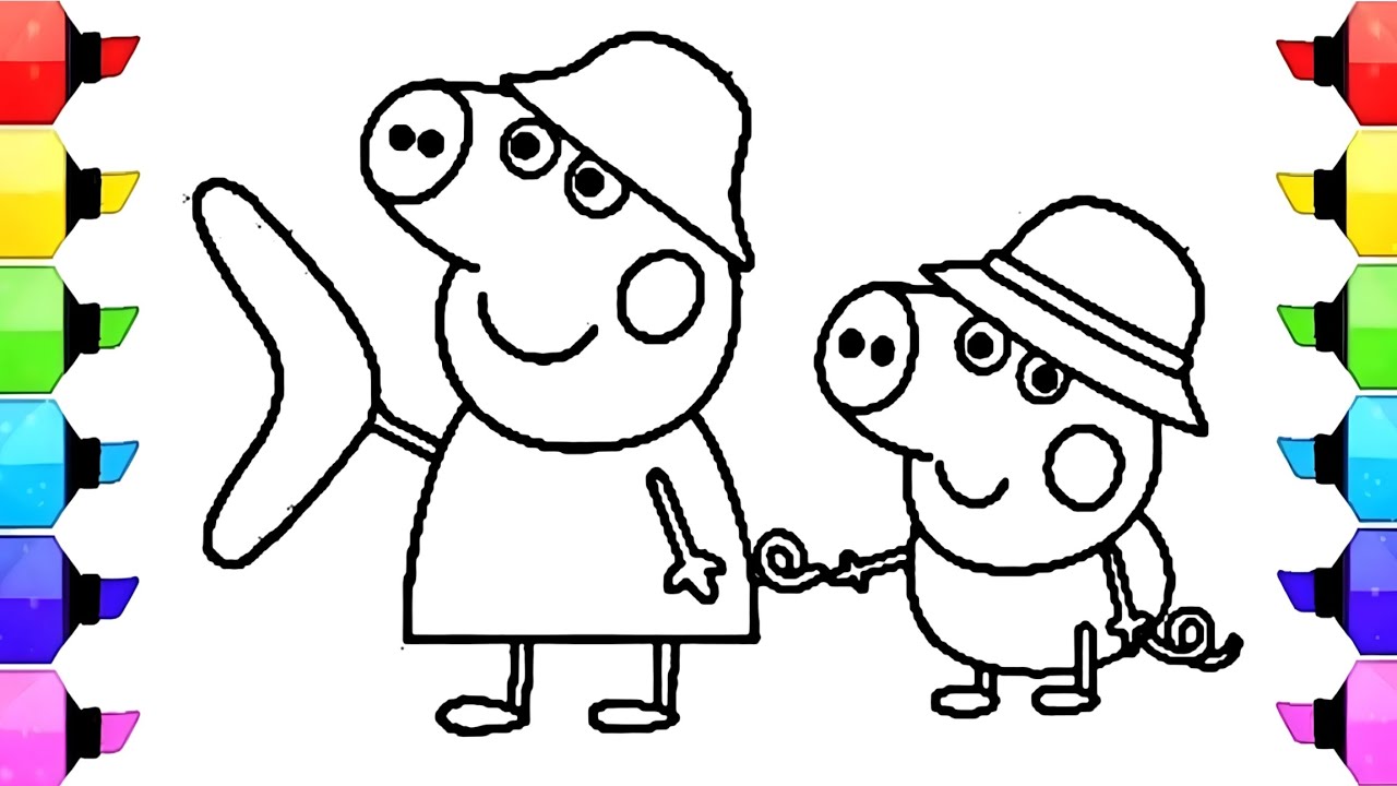 George Pig with Peppa Pig Drawing Easy | How to Draw George Pig | Peppa ...