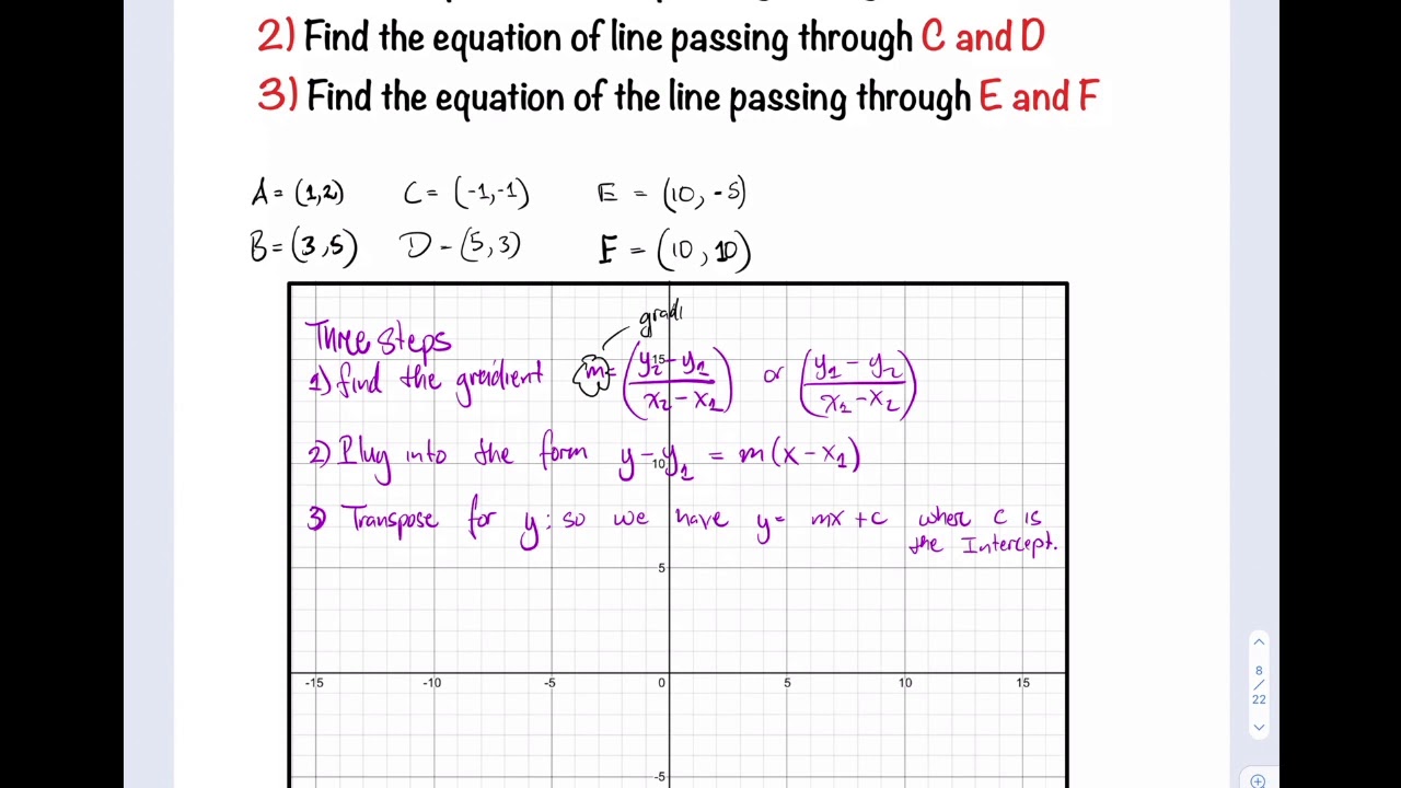 Coordinate Geometry: How to find the equation of a line PART1. - YouTube