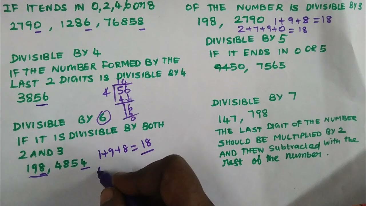 Divisibility Rules for 2,3,4,5,6,7,8,9,10,11| Tamil|#mathtrick#mathematics #integers# ...