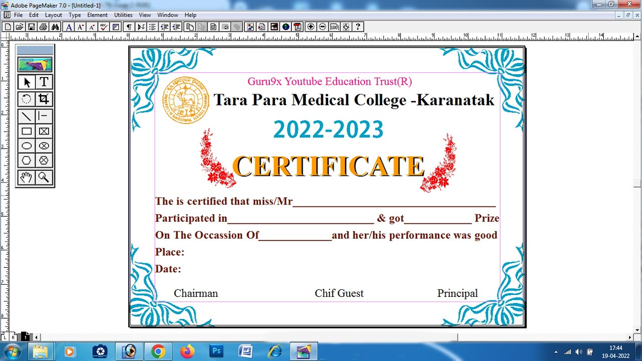 How to Make Amazing Certificate Design in 20 minute || How to make a ...